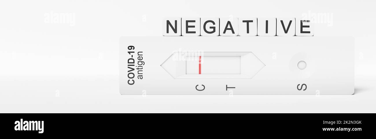 Negative test result by using rapid test device for COVID-19. 3d ...