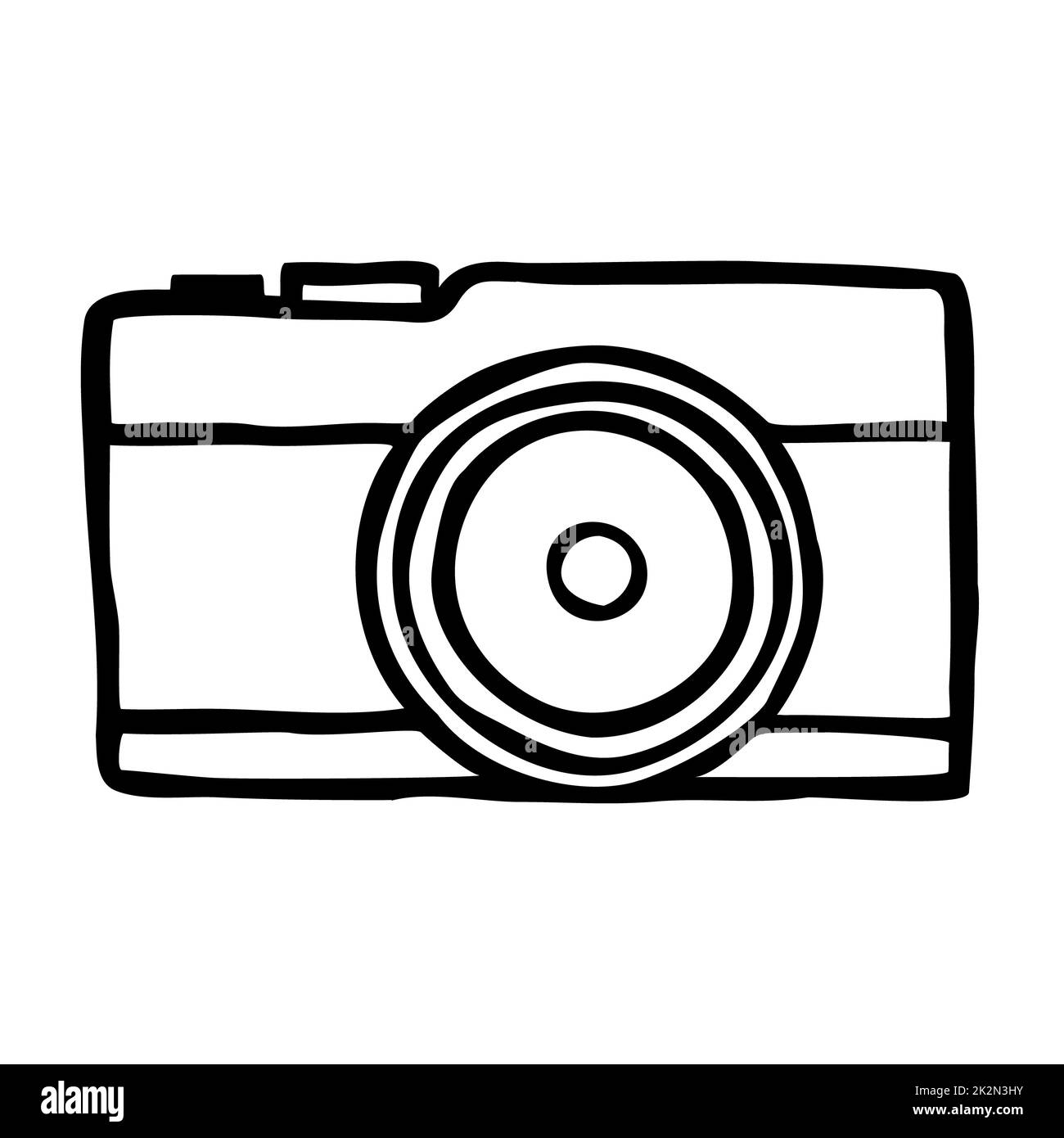 Camera single line art Cut Out Stock Images & Pictures - Alamy