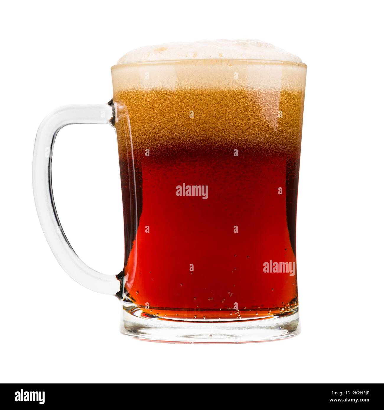 Red beer mug isolated on white background Stock Photo - Alamy