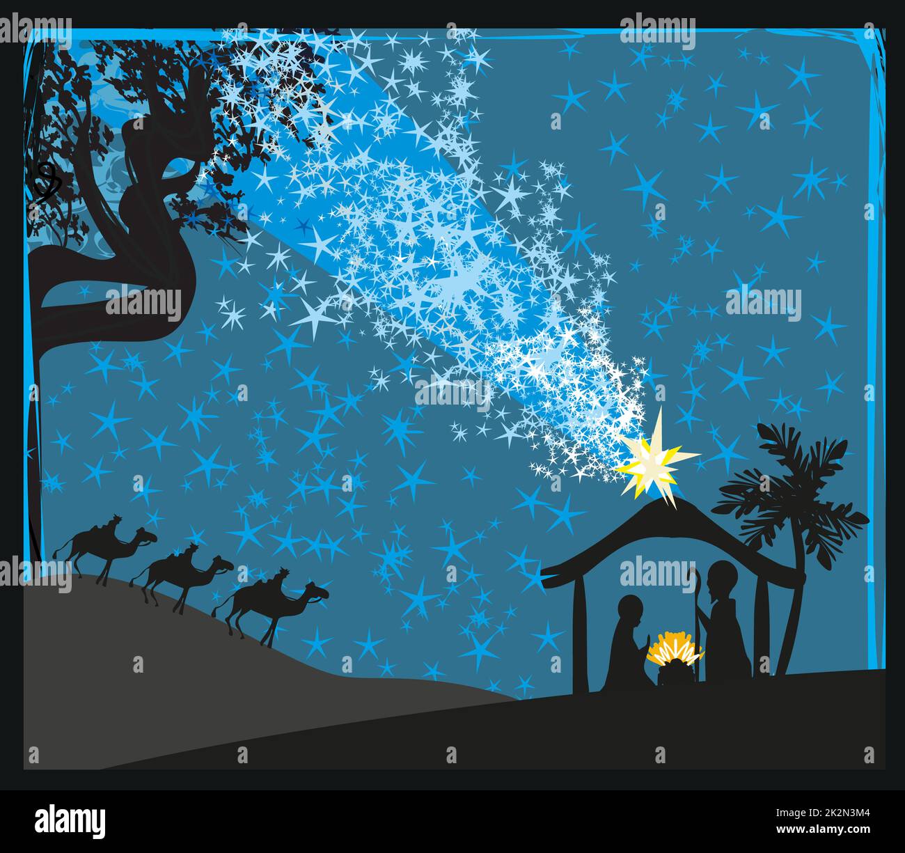 Birth of Jesus in Bethlehem - abstract card Stock Photo - Alamy