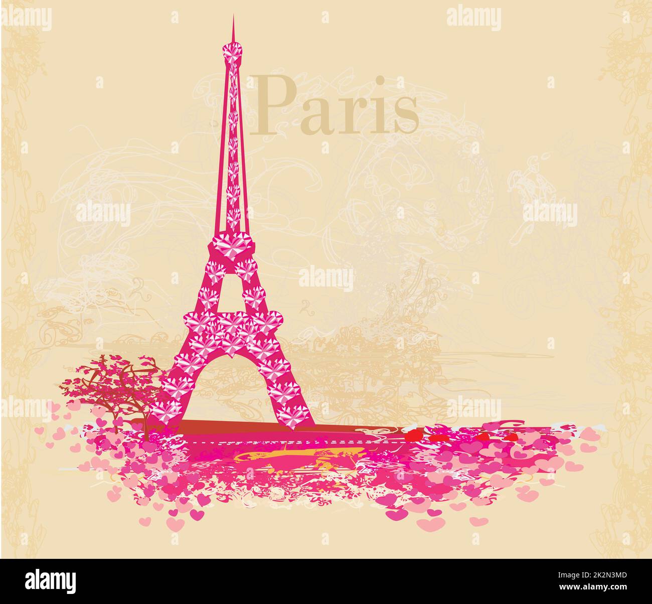 Vintage retro Eiffel tower abstract card Stock Photo - Alamy