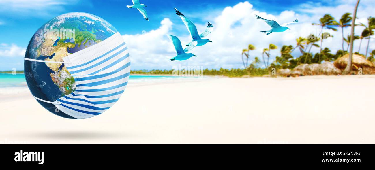 The world with corona virus mask. Elements of this image furnished by ...