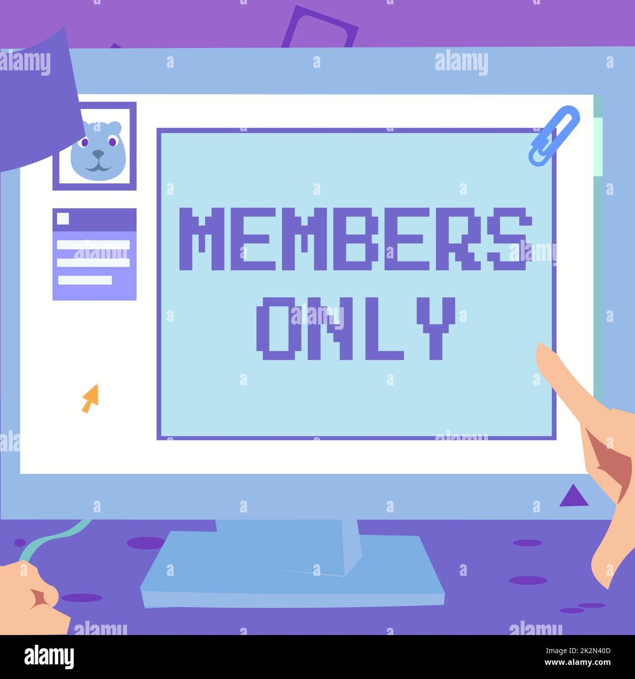 Text caption presenting Members Only. Word for Limited to an individual ...