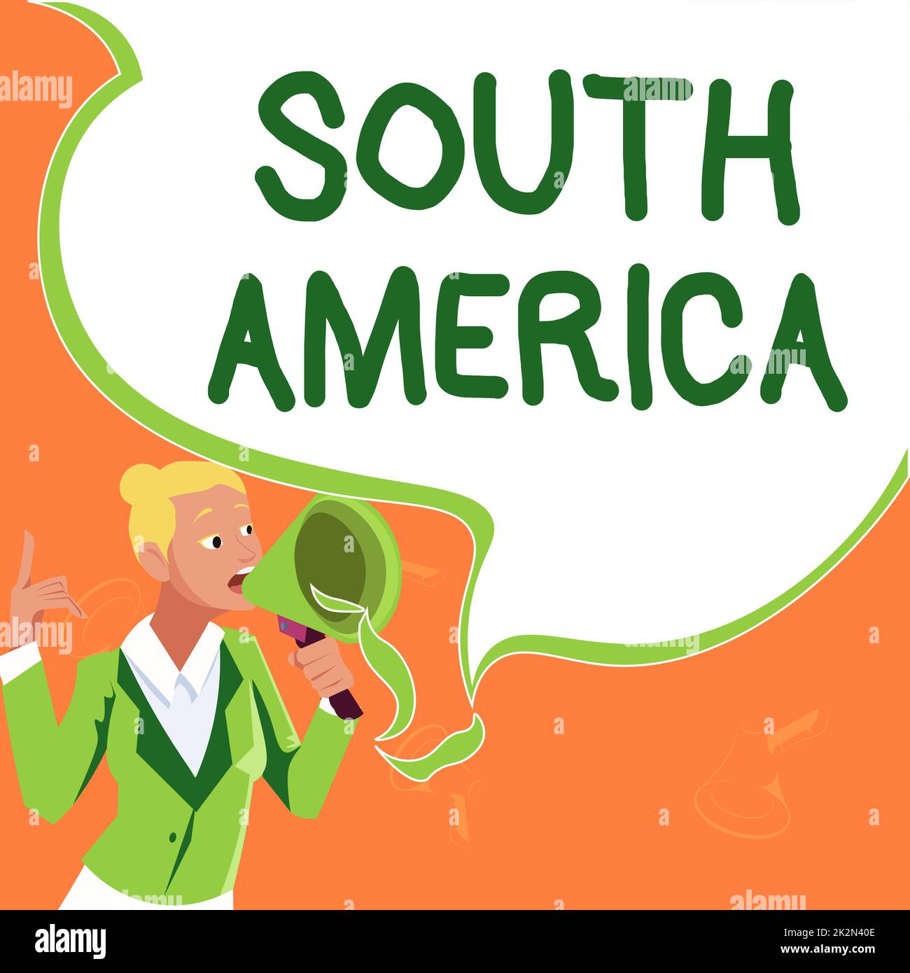 Text showing inspiration South America. Conceptual photo Continent in ...