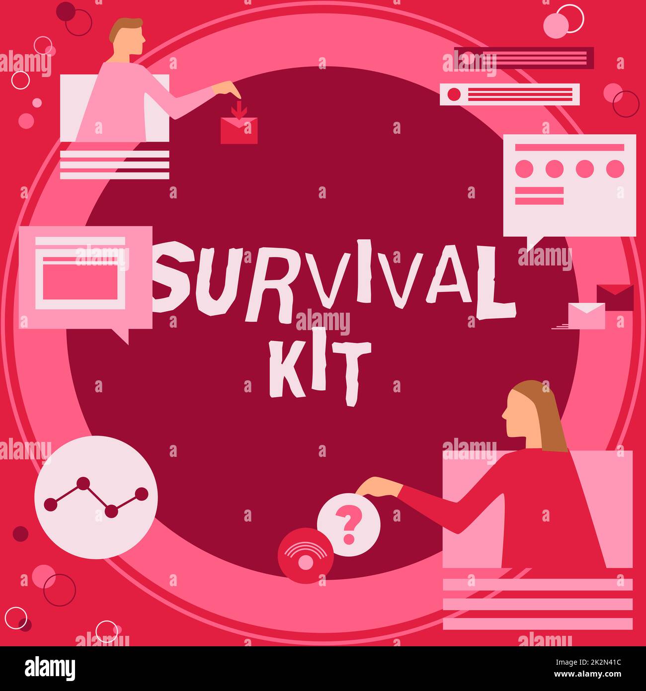Text caption presenting Survival Kit. Business idea Emergency Equipment ...
