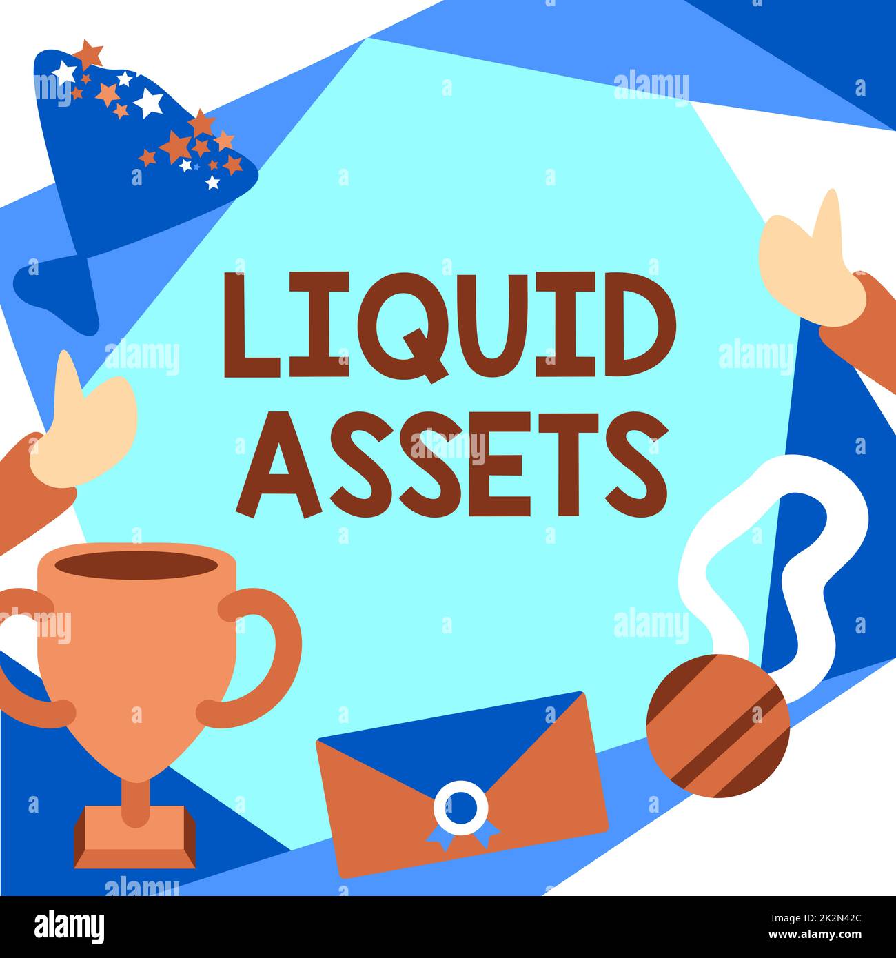Sign displaying Liquid Assets. Business showcase Cash and Bank Balances ...