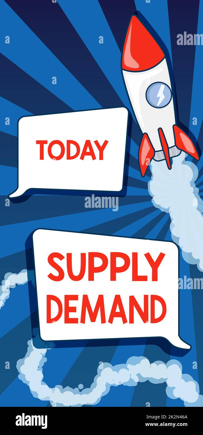 Text caption presenting Supply Demand. Internet Concept Relationship ...