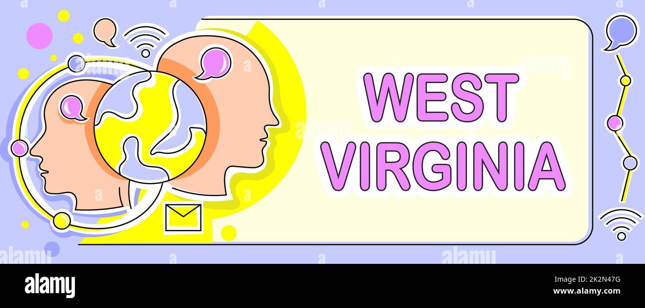 Conceptual display West Virginia. Business showcase United States of ...