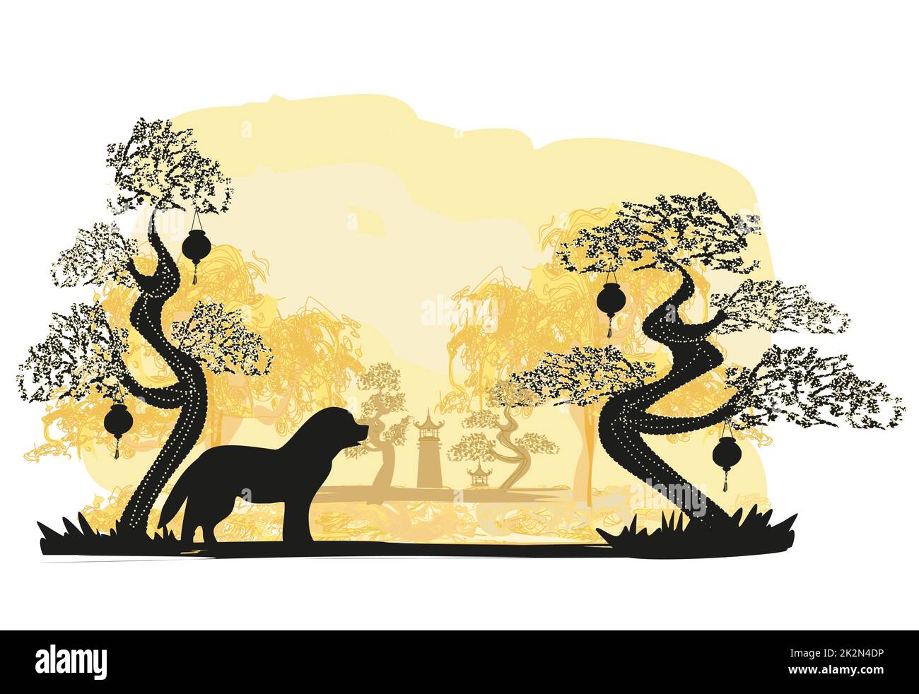 Chinese zodiac the year of Dog Stock Photo - Alamy