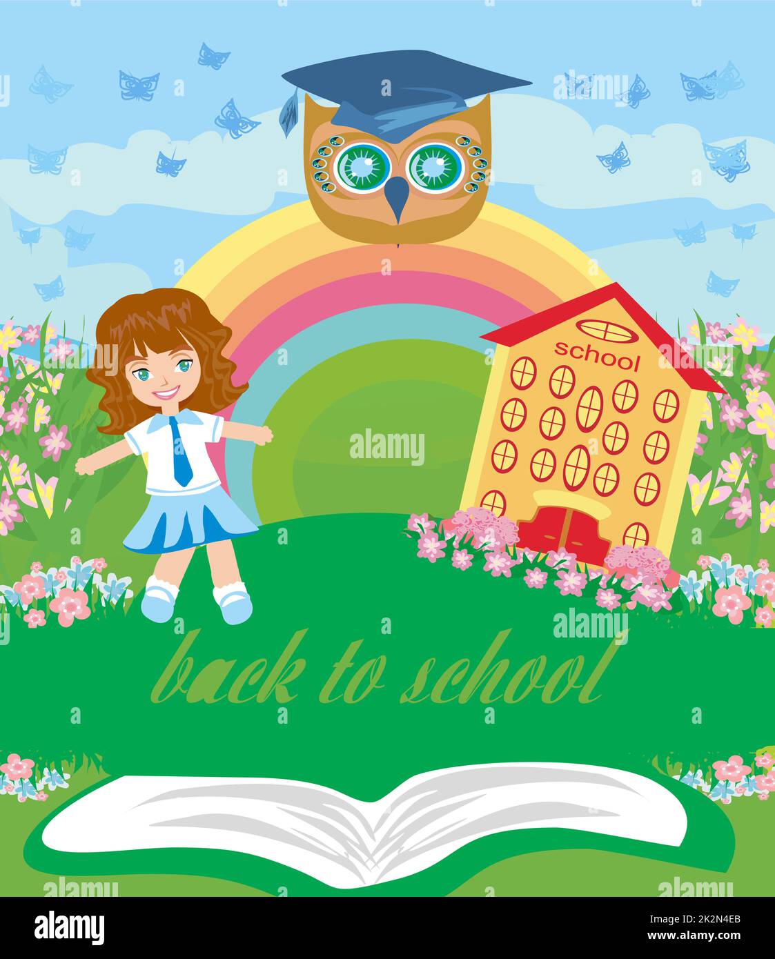 Girl going to school Stock Photo - Alamy