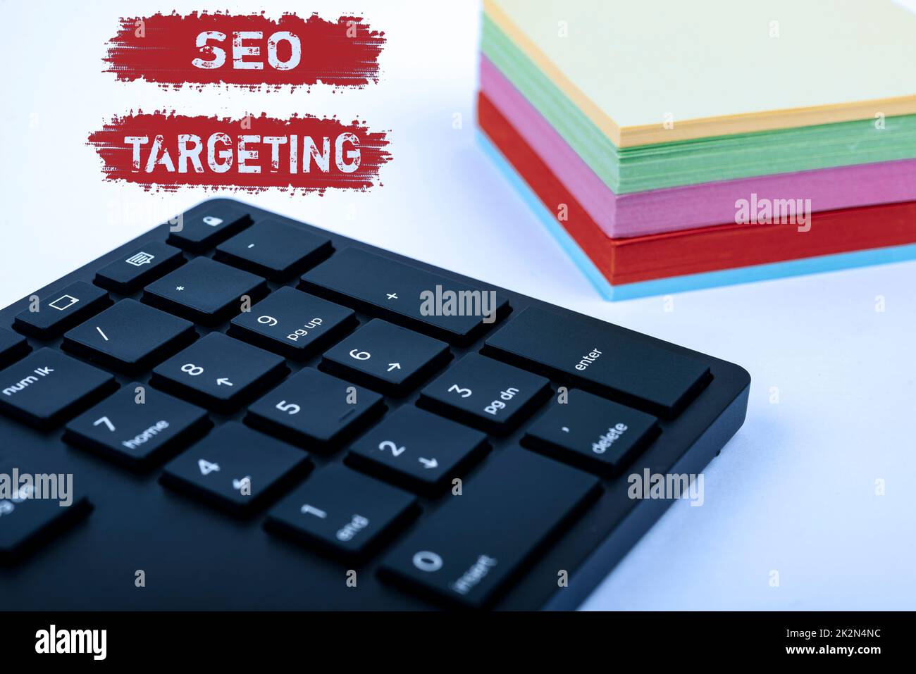 Hand writing sign Seo Targeting. Business overview Specific Keywords ...