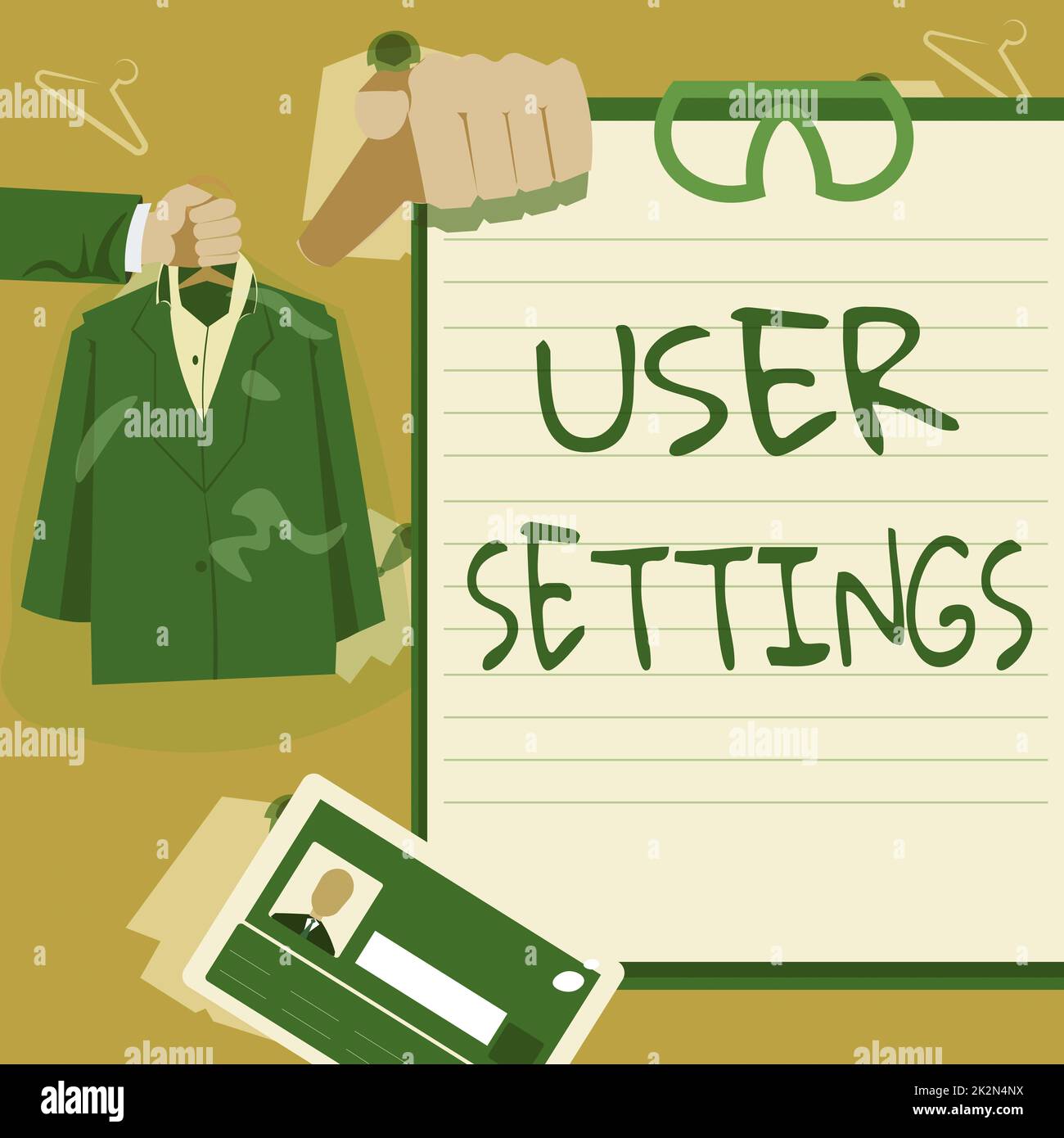 Conceptual caption User Settings. Word Written on Configuration of ...
