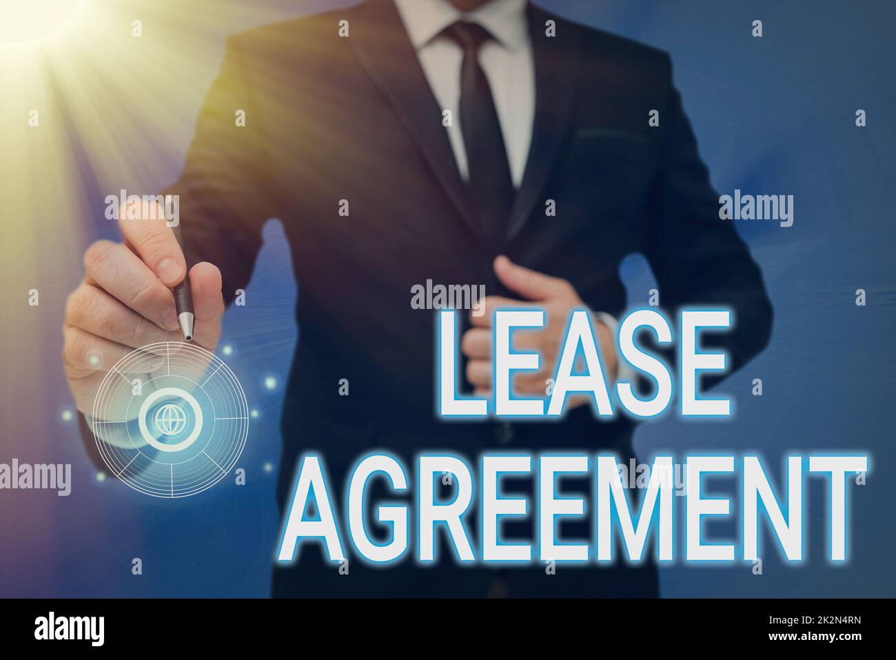 Text caption presenting Lease Agreement. Business approach Contract on ...