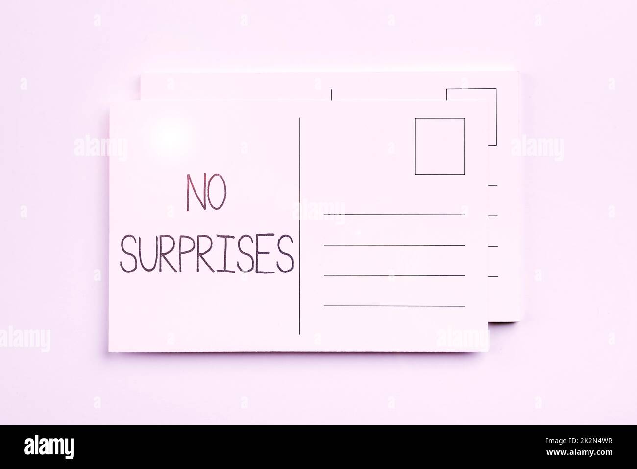 Text caption presenting No Surprises. Concept meaning Presupposed ...