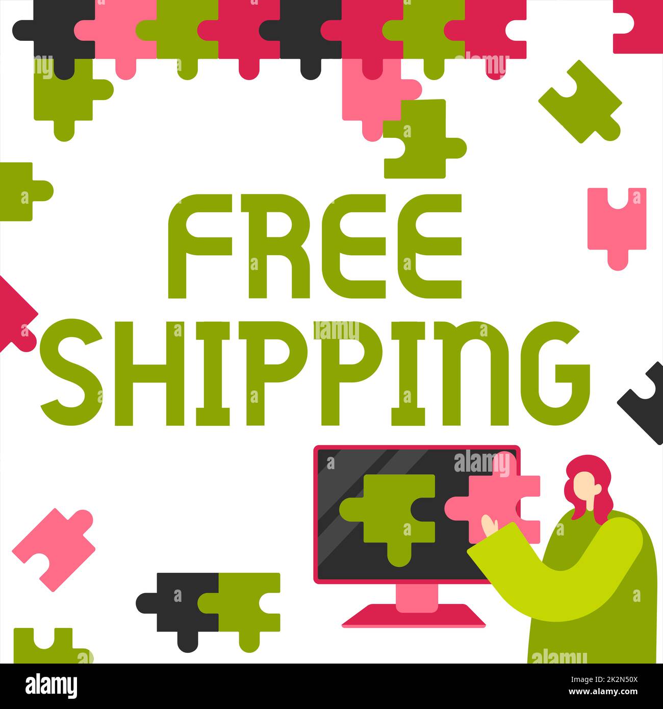 Text showing inspiration Free Shipping. Business showcase Freight Cargo ...