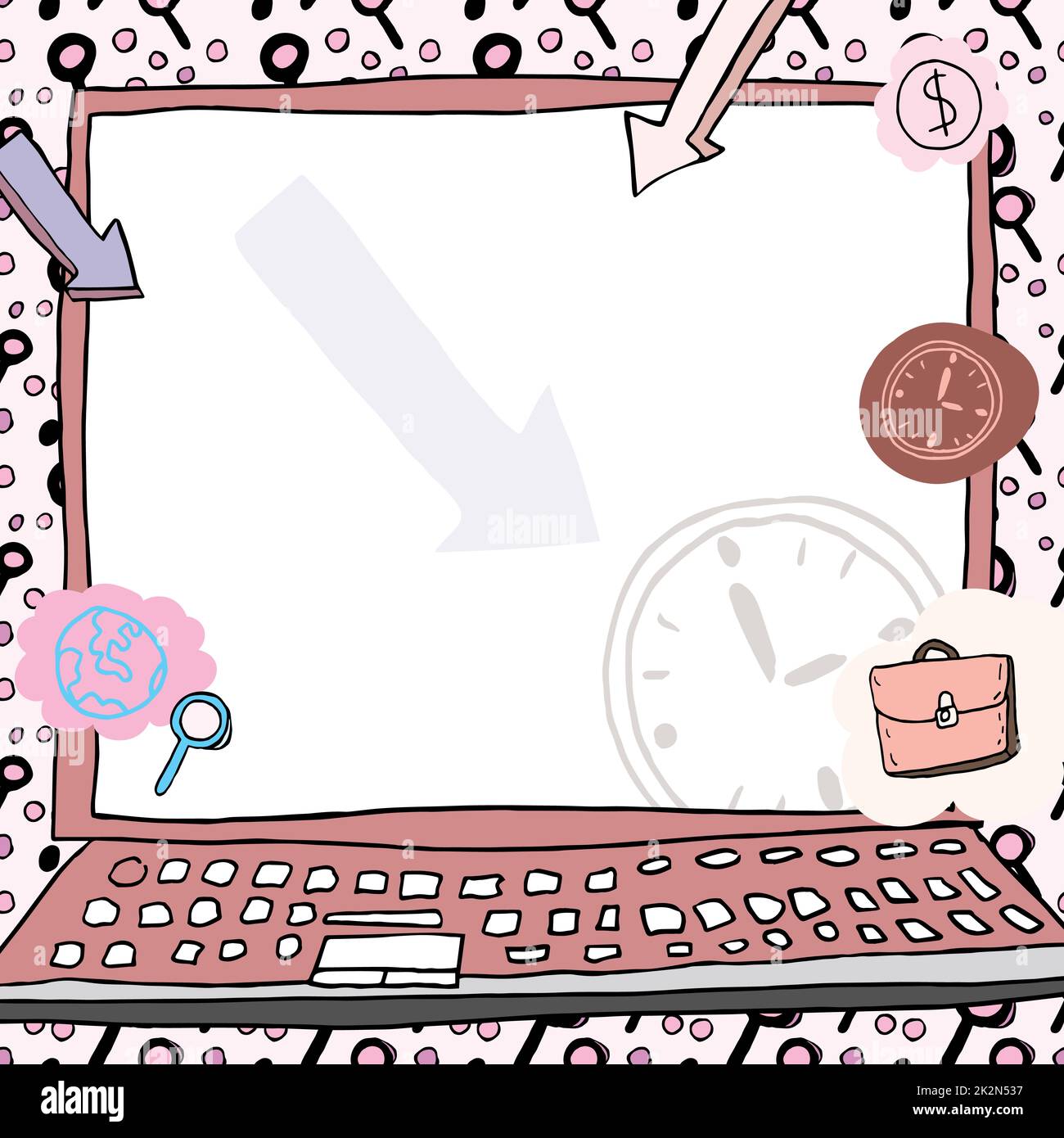 Blank frame decorated with arrows displaying business strategy leading ...