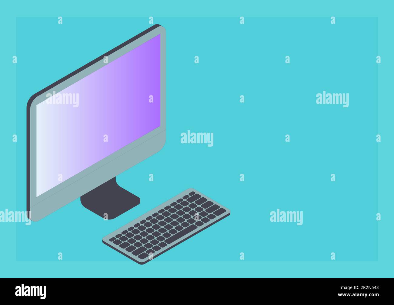 Monitor with keyboard symbolizing online connection between colleagues ...