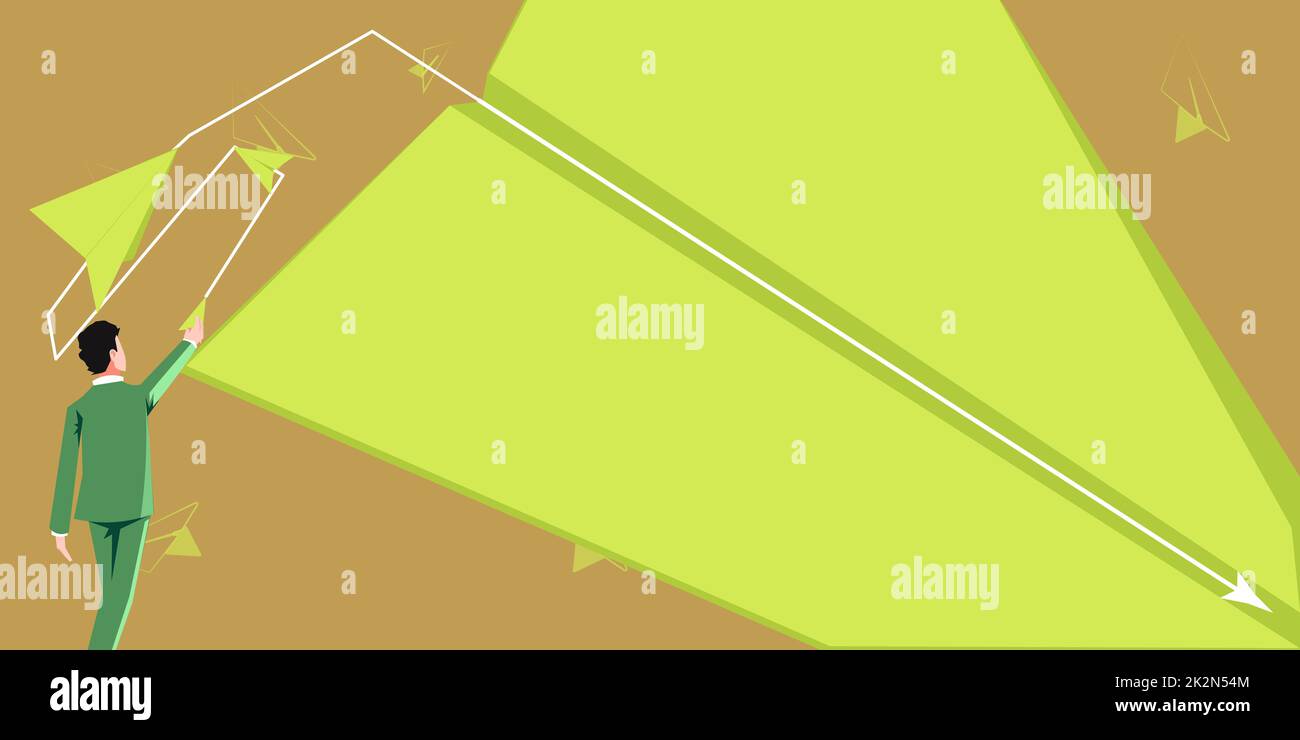 Man in suit sending paper airplane flying symbolizing creative thinking ...