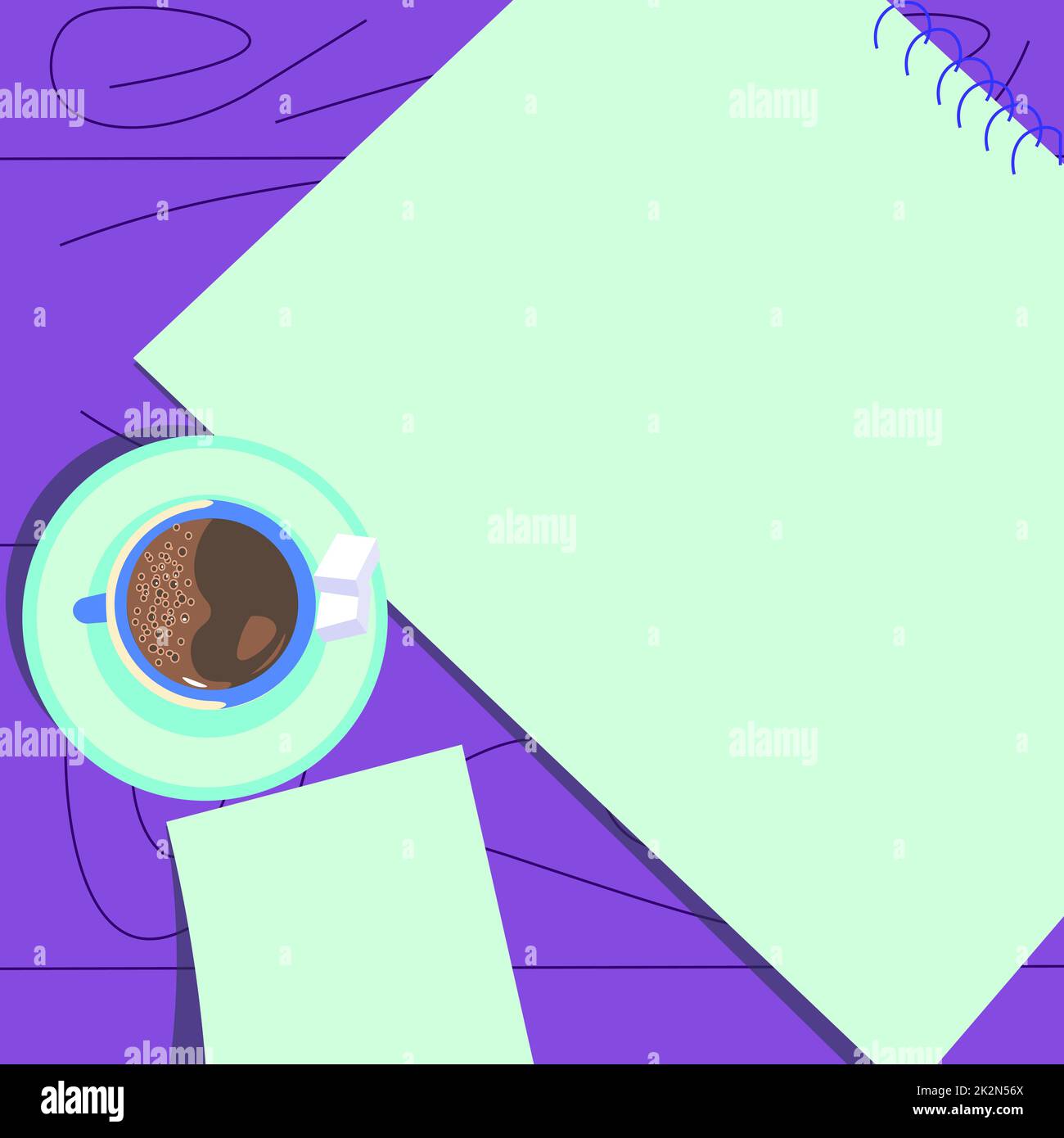 Coffee cup sitting on desk with notebook representing relaxed working ...