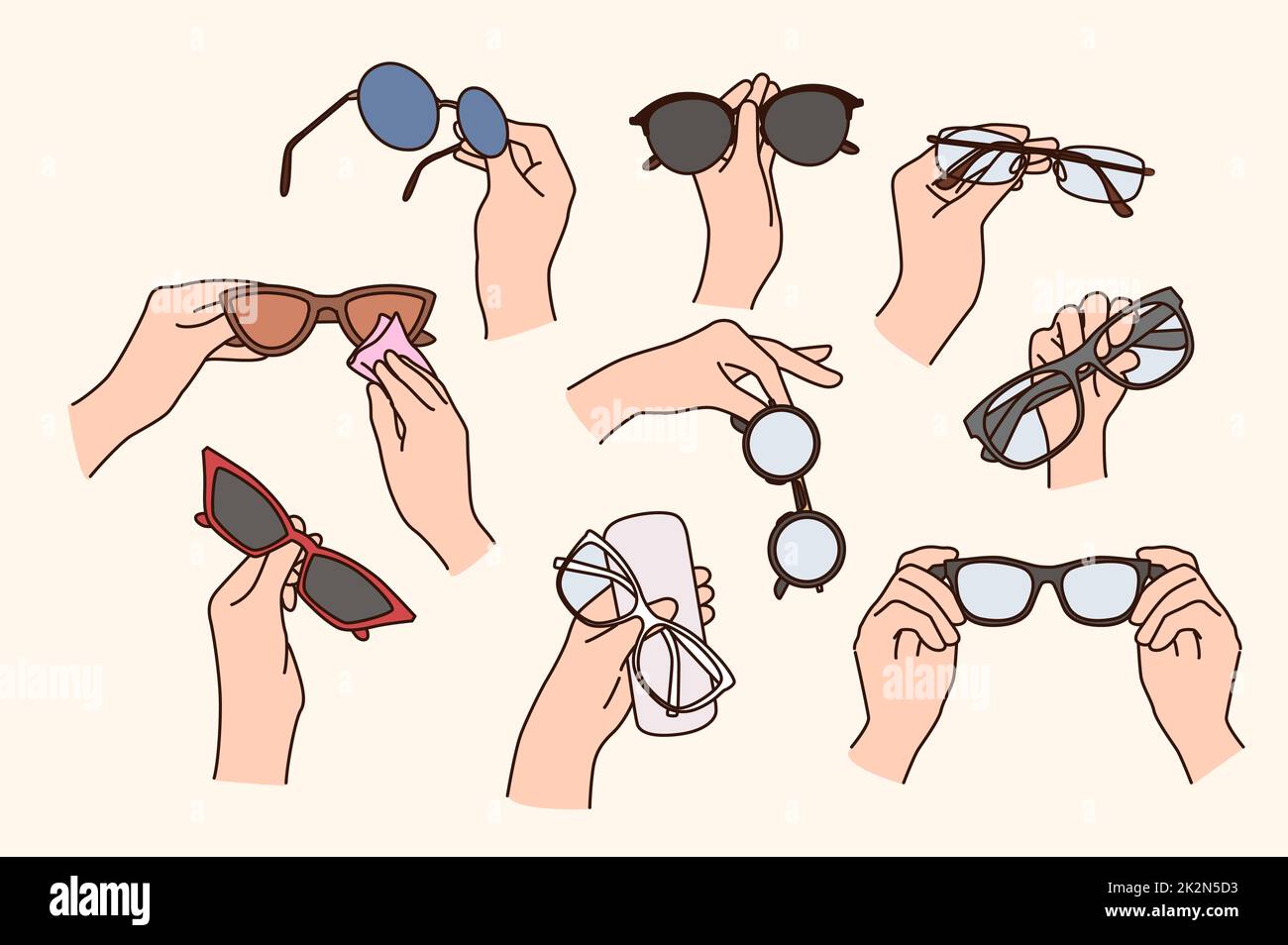 Set of people holding diverse glasses Stock Photo - Alamy