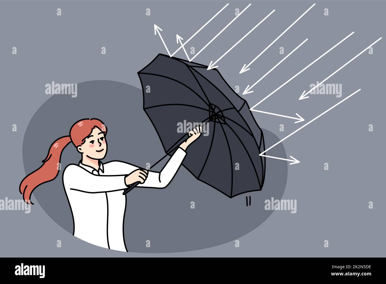 Businesswoman use umbrella protect form rain Stock Photo - Alamy