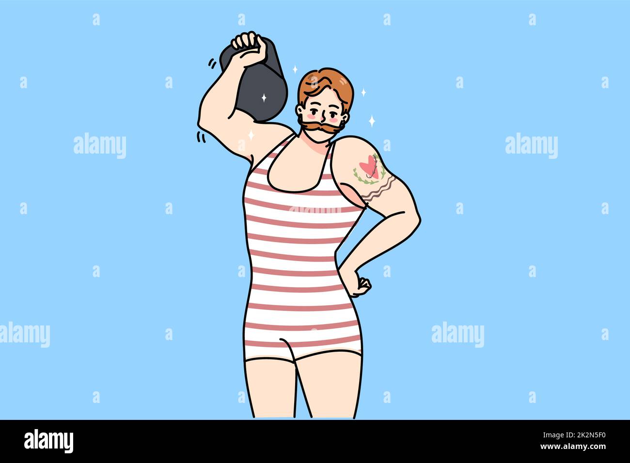 Circus powerlifter lift barbell Stock Photo - Alamy
