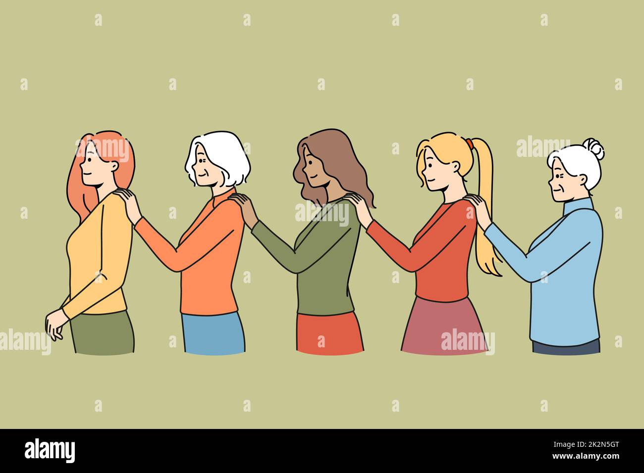 Diverse women in line hi-res stock photography and images - Alamy