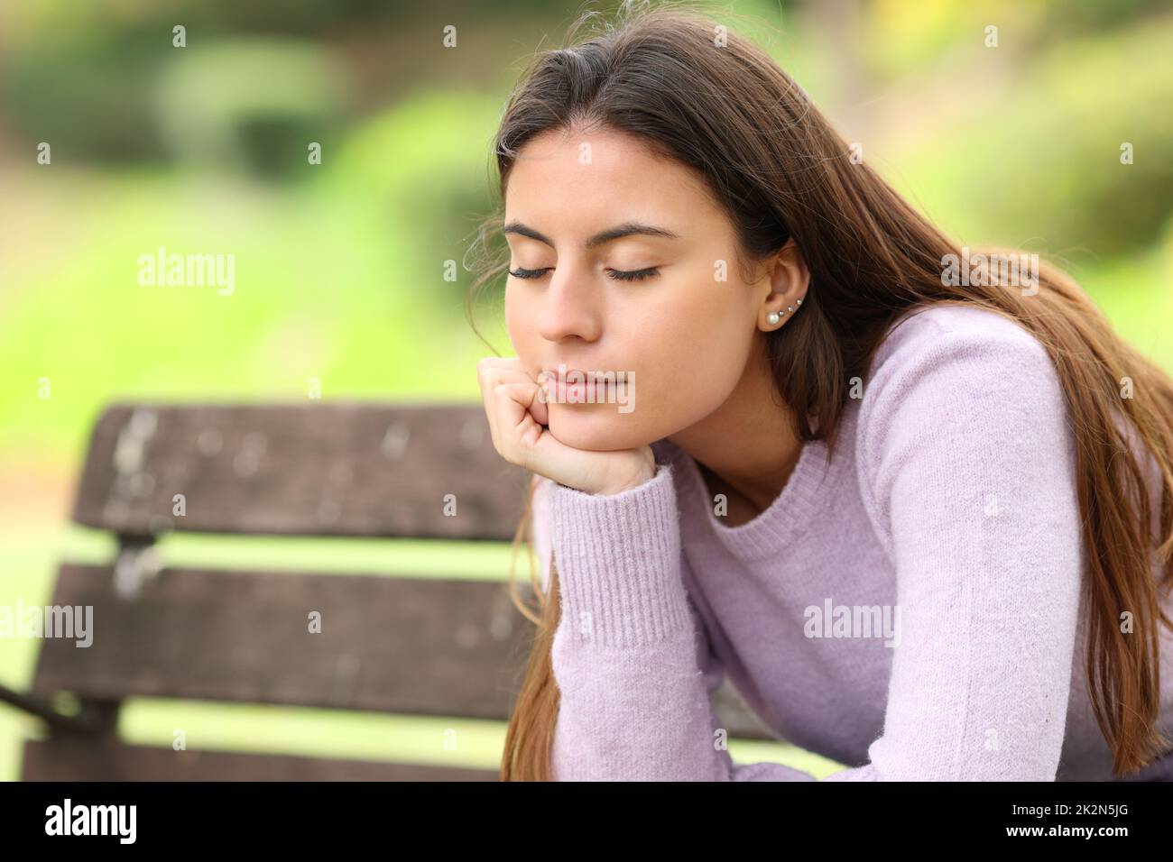 Teen girl resting eyes closed hi-res stock photography and images - Alamy