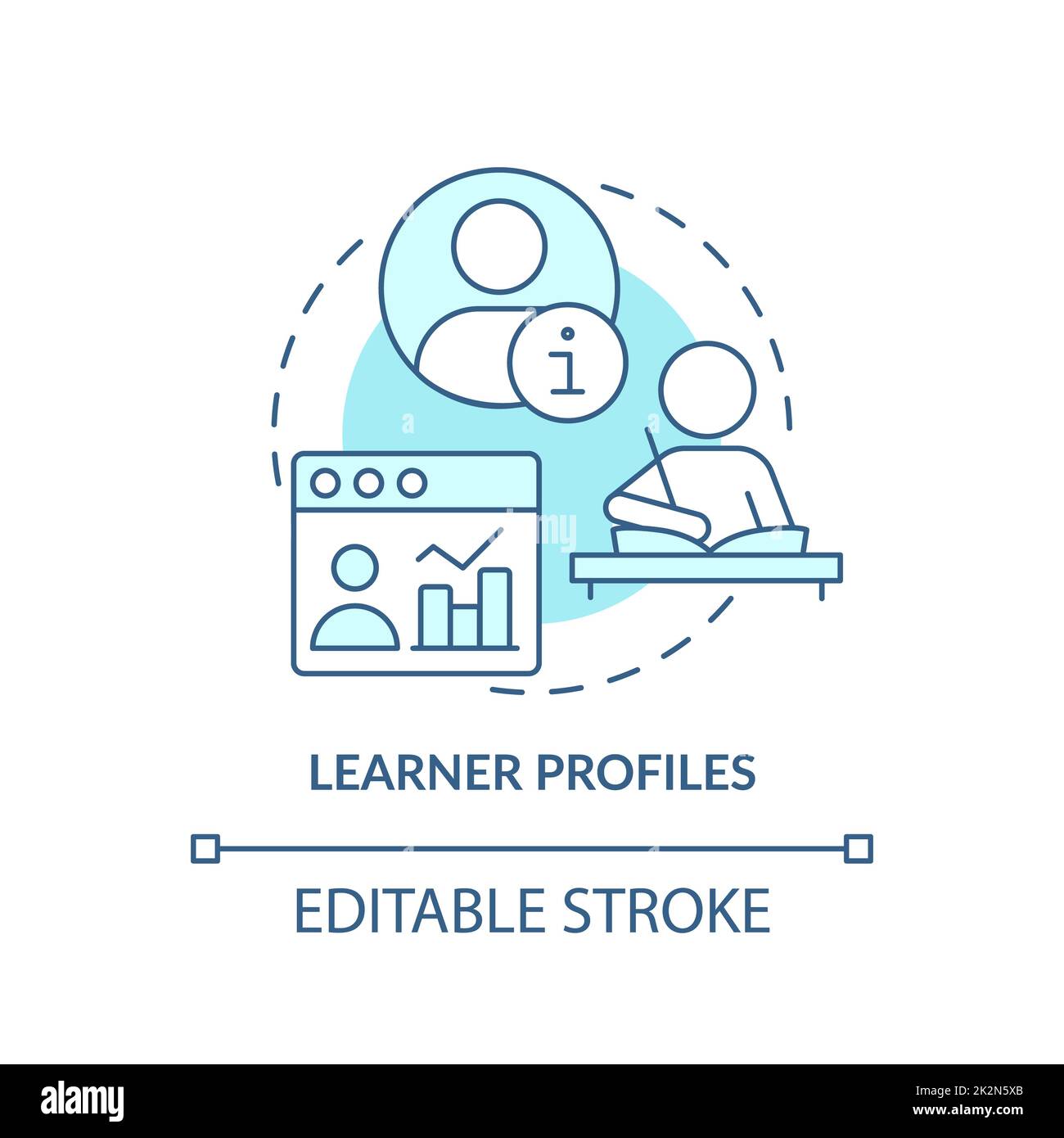 Learner profiles turquoise concept icon Stock Photo - Alamy