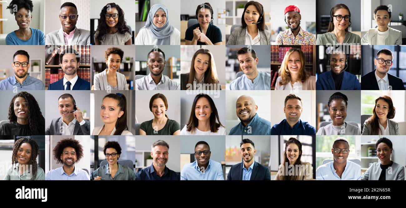 People Faces Collage Set. Multicultural Avatar Group Stock Photo - Alamy