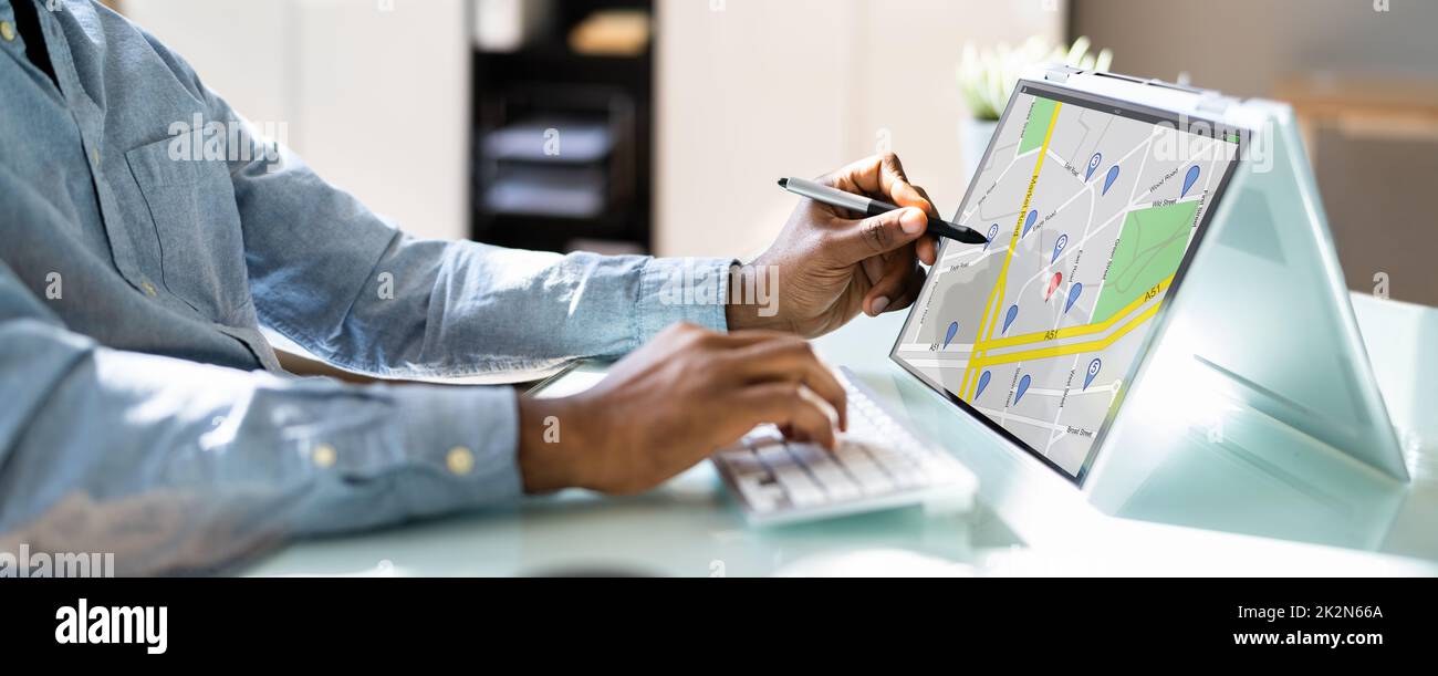 Modern gps map location hi-res stock photography and images - Alamy