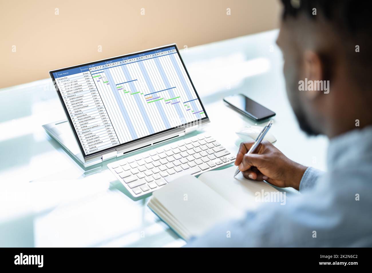 Digital Gantt Project Control Software Stock Photo - Alamy