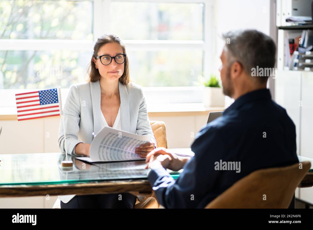 US Immigration Application And Visa Interview Stock Photo - Alamy