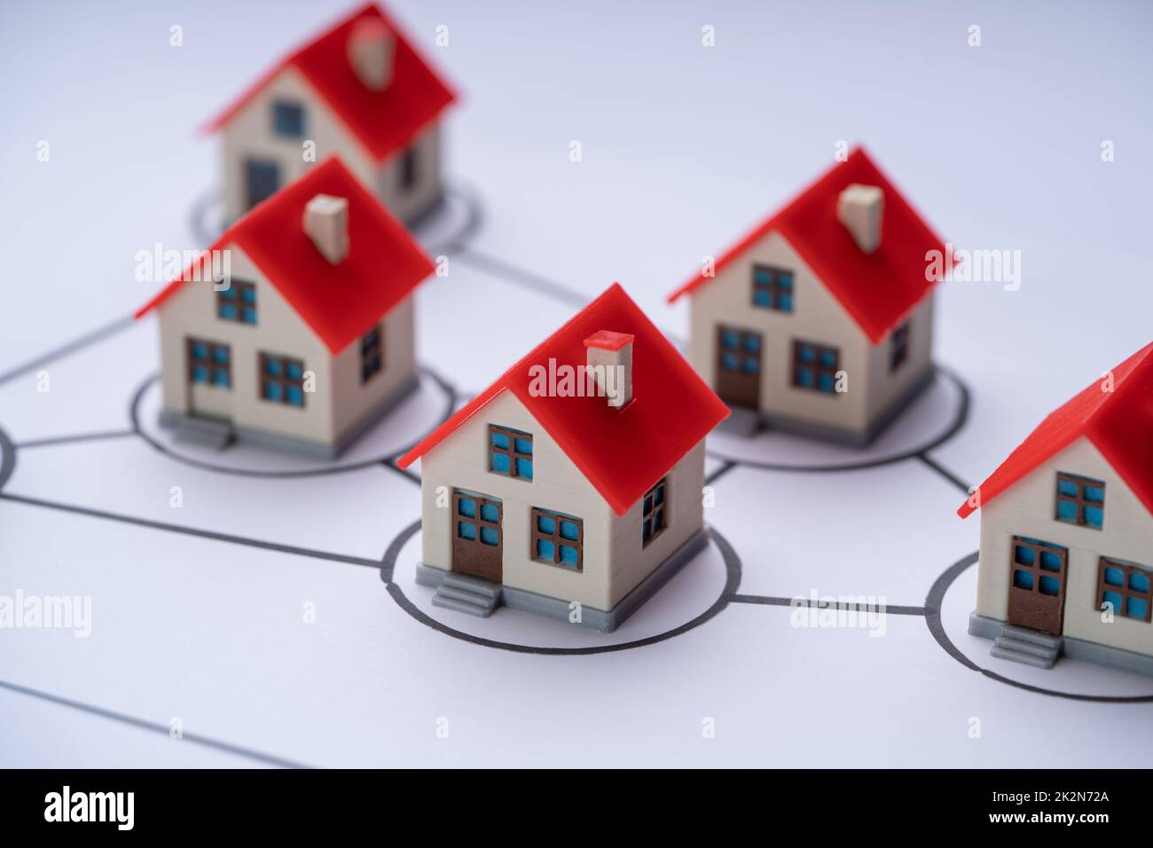 Homeowner Association. Connected Homeowner Houses Stock Photo - Alamy