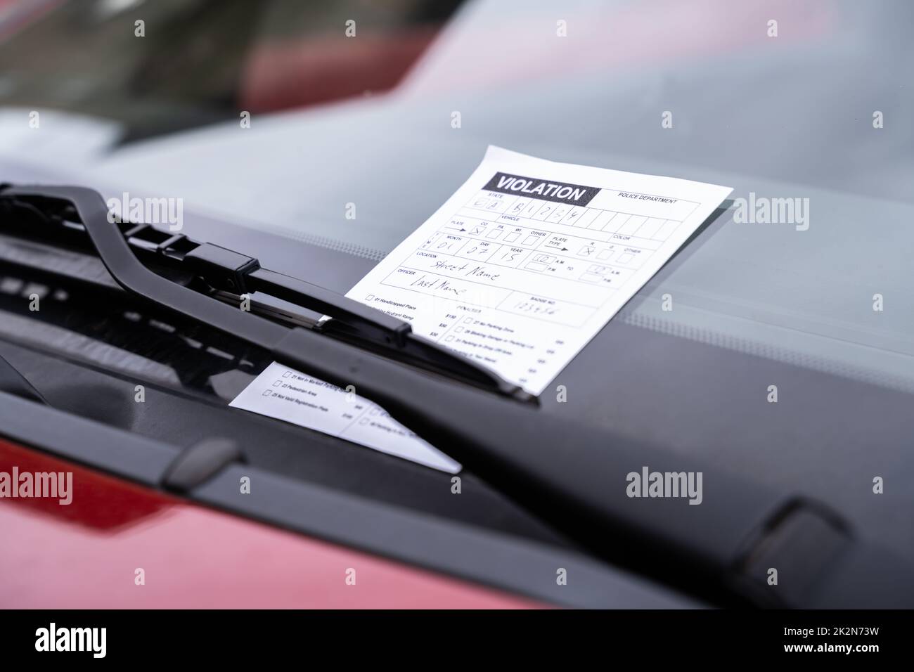 Car Parking Ticket Or Fine Stock Photo - Alamy