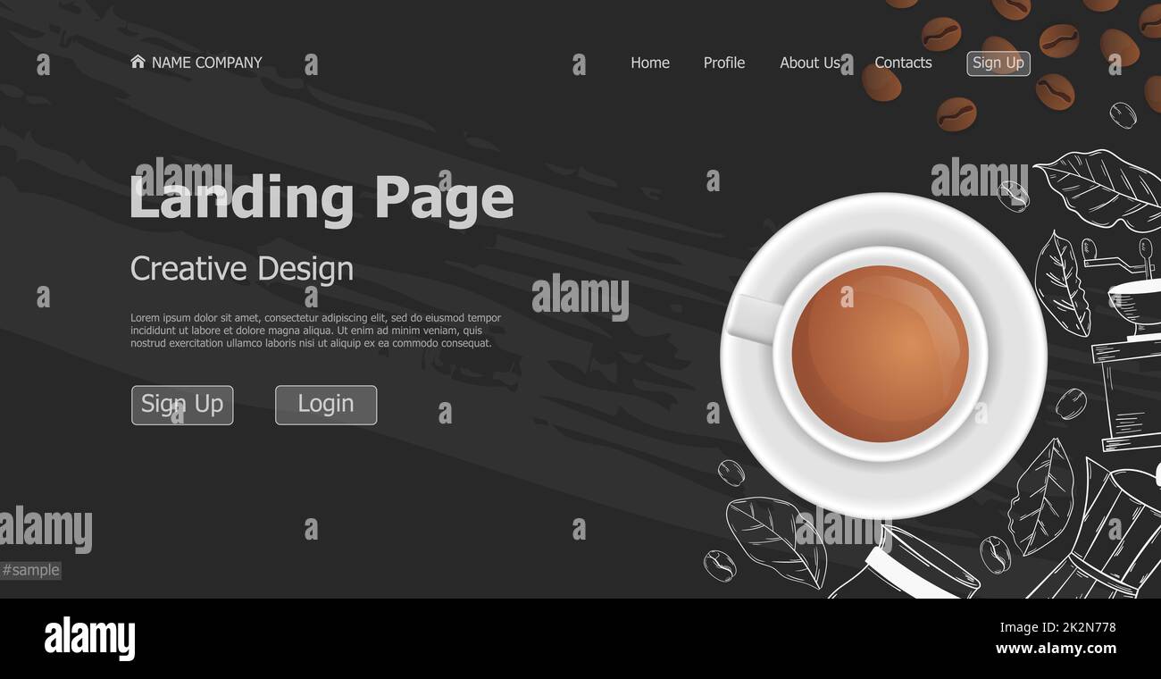 Home page landing page coffee shop web template landing business page ...