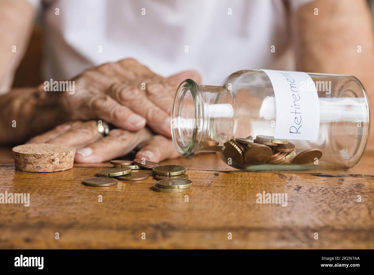 Elderly retired woman and her savings Stock Photo - Alamy