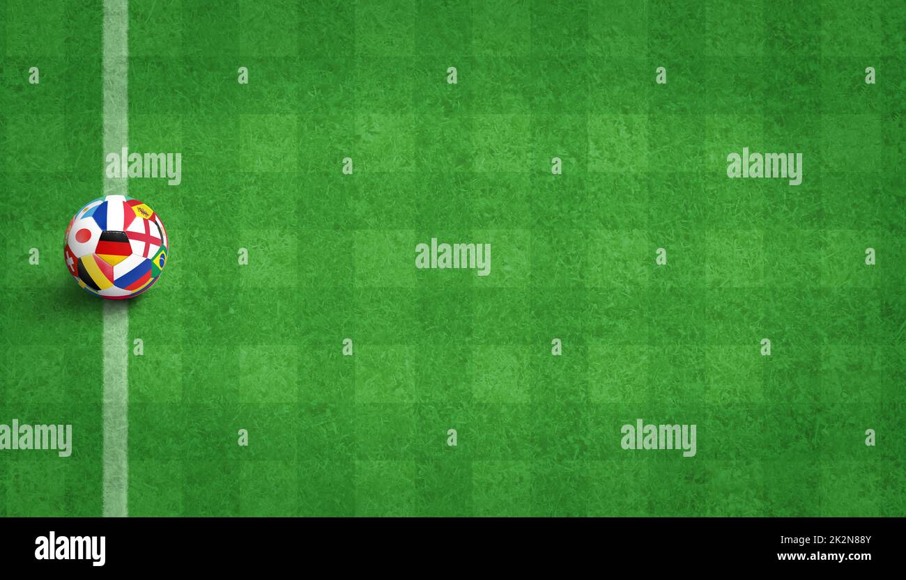 Soccer ball on green playground. Soccer concept Stock Photo - Alamy