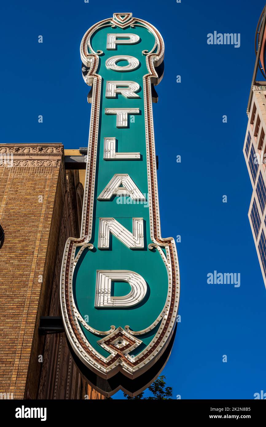 Portland oregon sign hi-res stock photography and images - Alamy