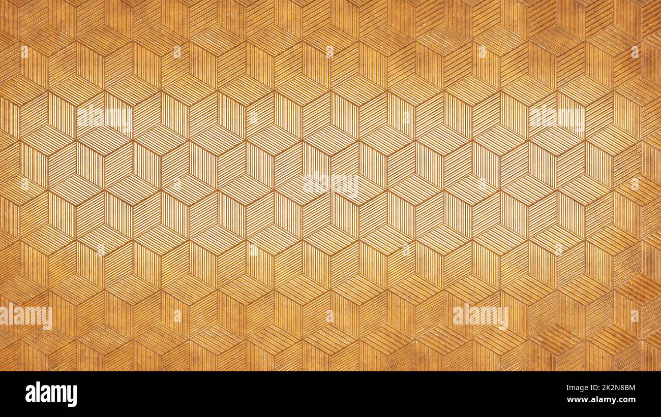 Futuristic gold hexagonal texture background. 3d rendering Stock Photo ...