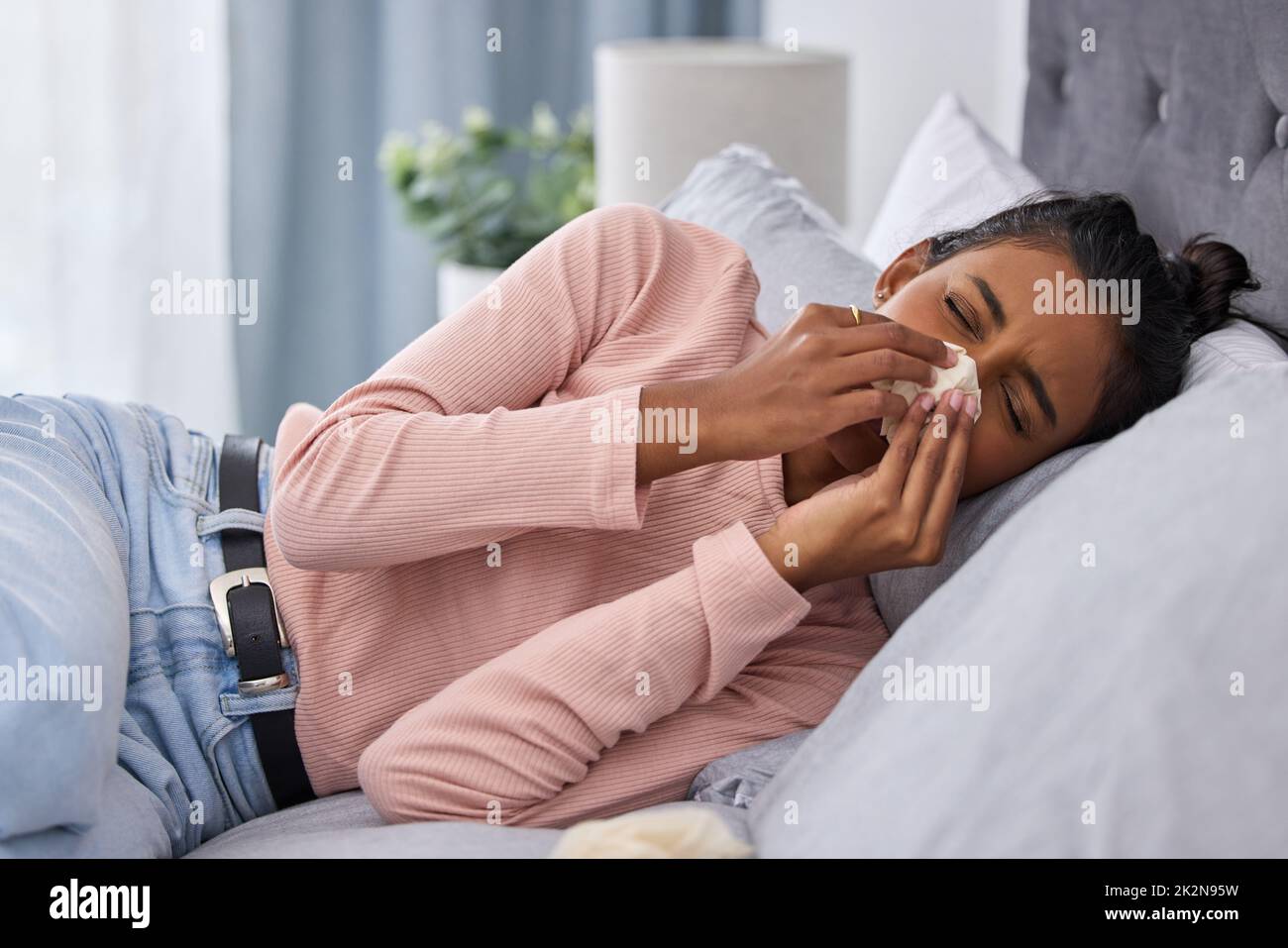 Woman unwell bed hi-res stock photography and images - Alamy