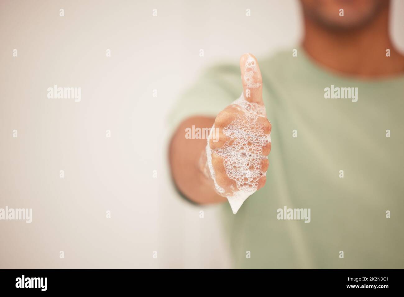 Bringing sanitation to the masses. Shot of a man giving the thumbs up ...