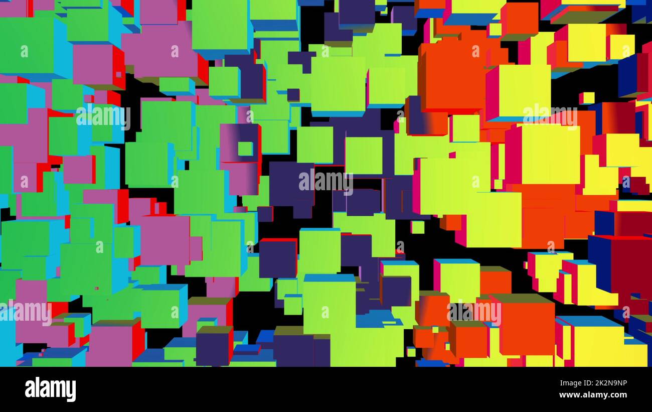 Colorful Wall Of many Cubes Stock Photo - Alamy