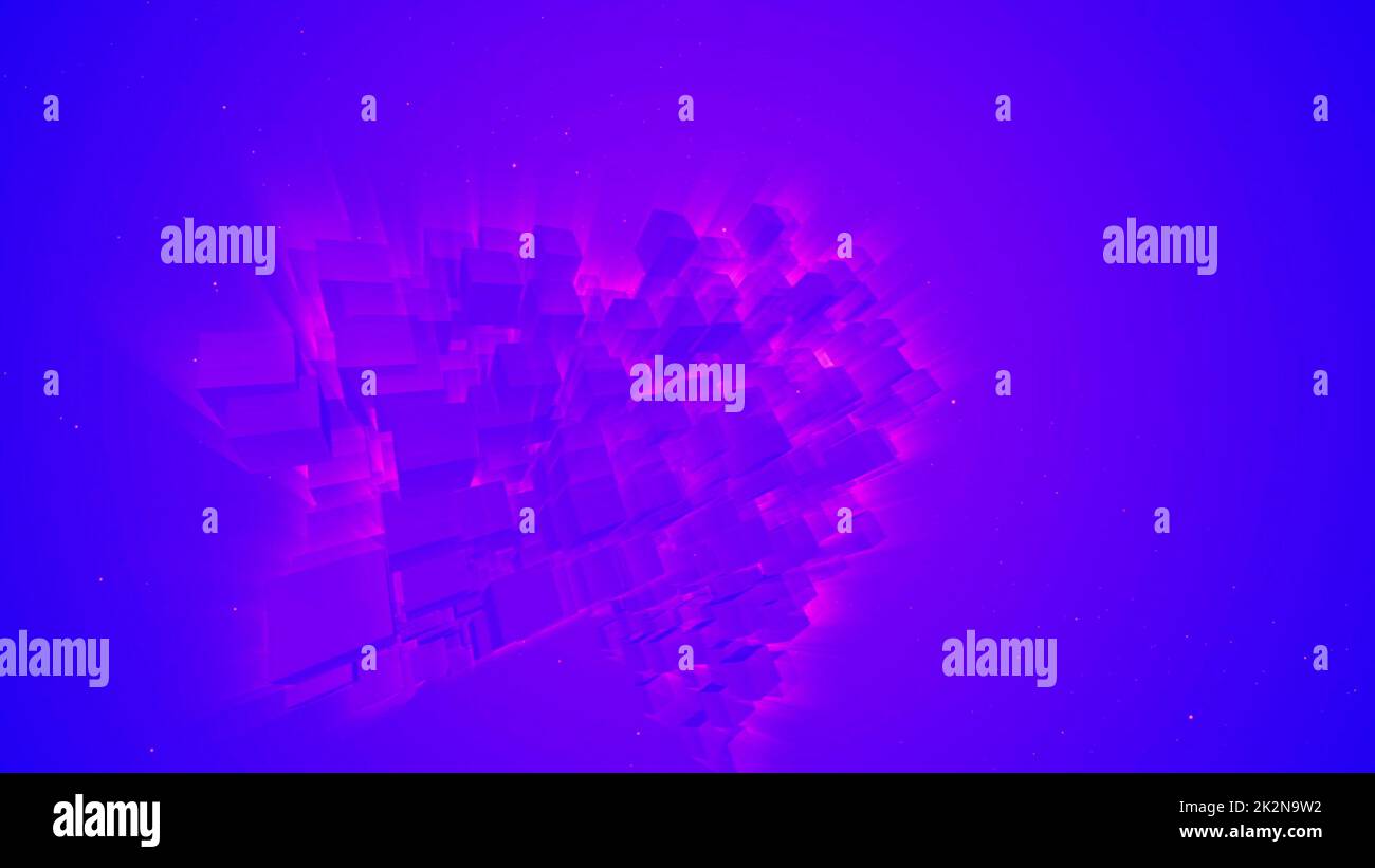 3D illustration of neon glow geometrical objects Stock Photo - Alamy