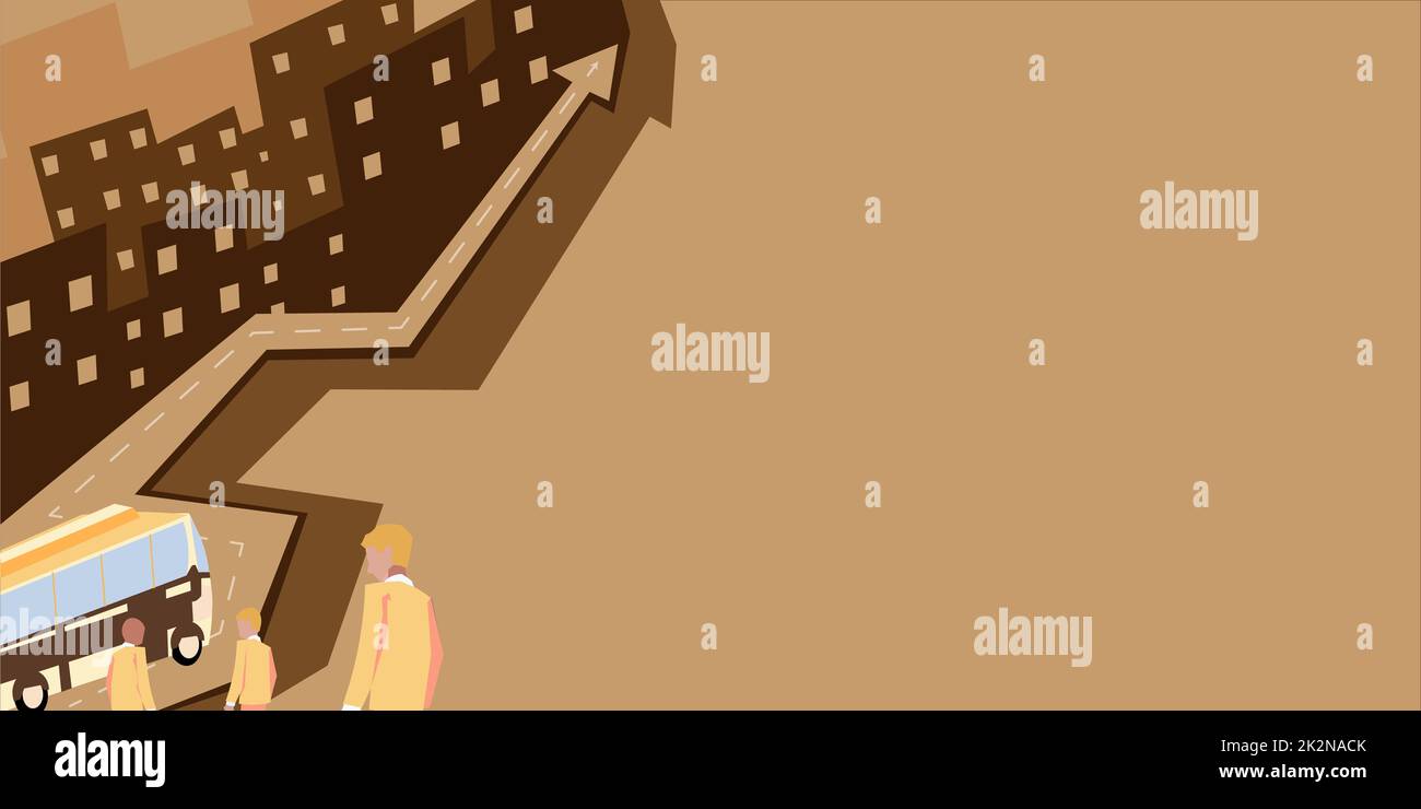 Teamwork for success. Bus business retreat trip for working ...