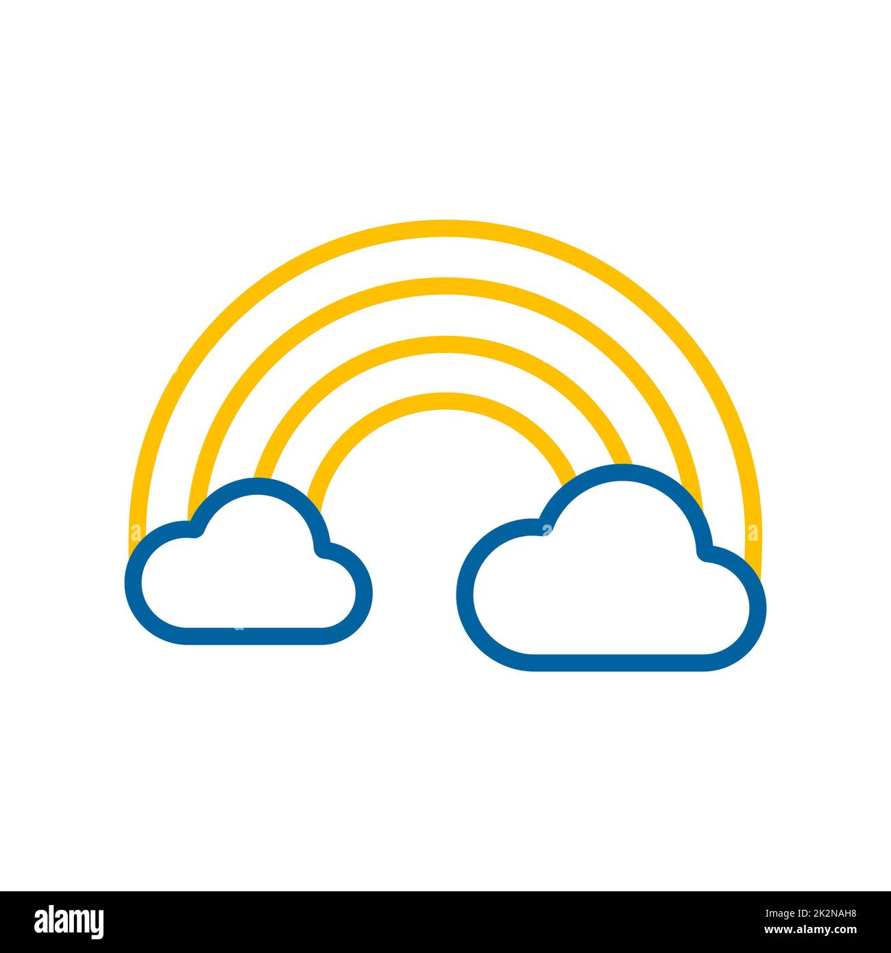 Rainbow and cloud vector icon. Weather sign Stock Photo - Alamy