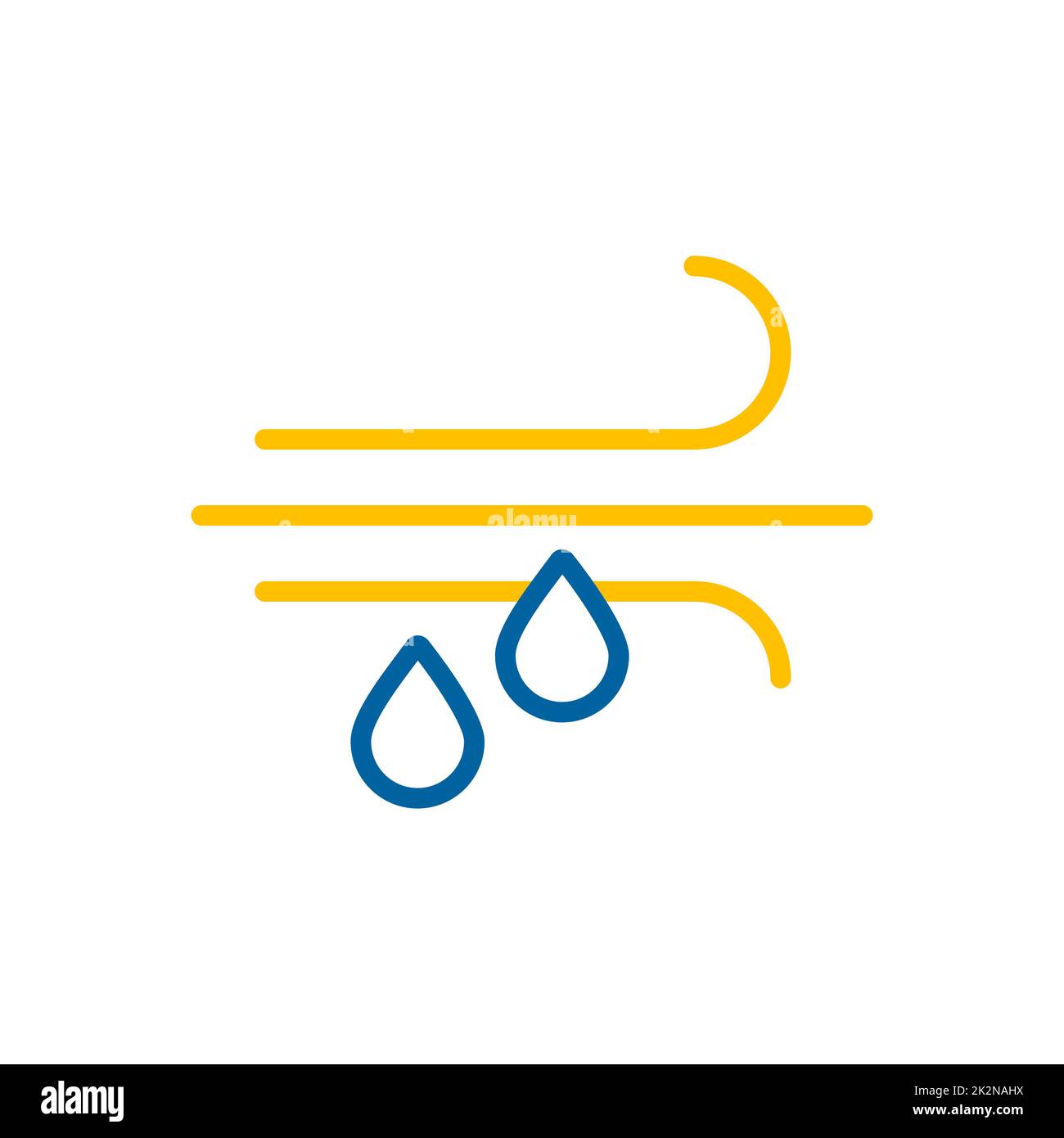 Wind rain vector flat icon. Weather sign Stock Photo - Alamy