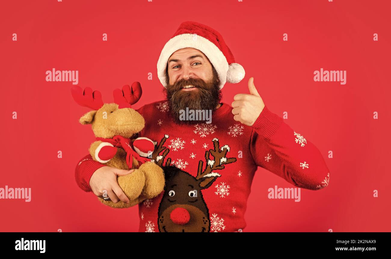 Toys shop. Happy new year. Santa Claus. Symbol of Christmas. Christmas ...