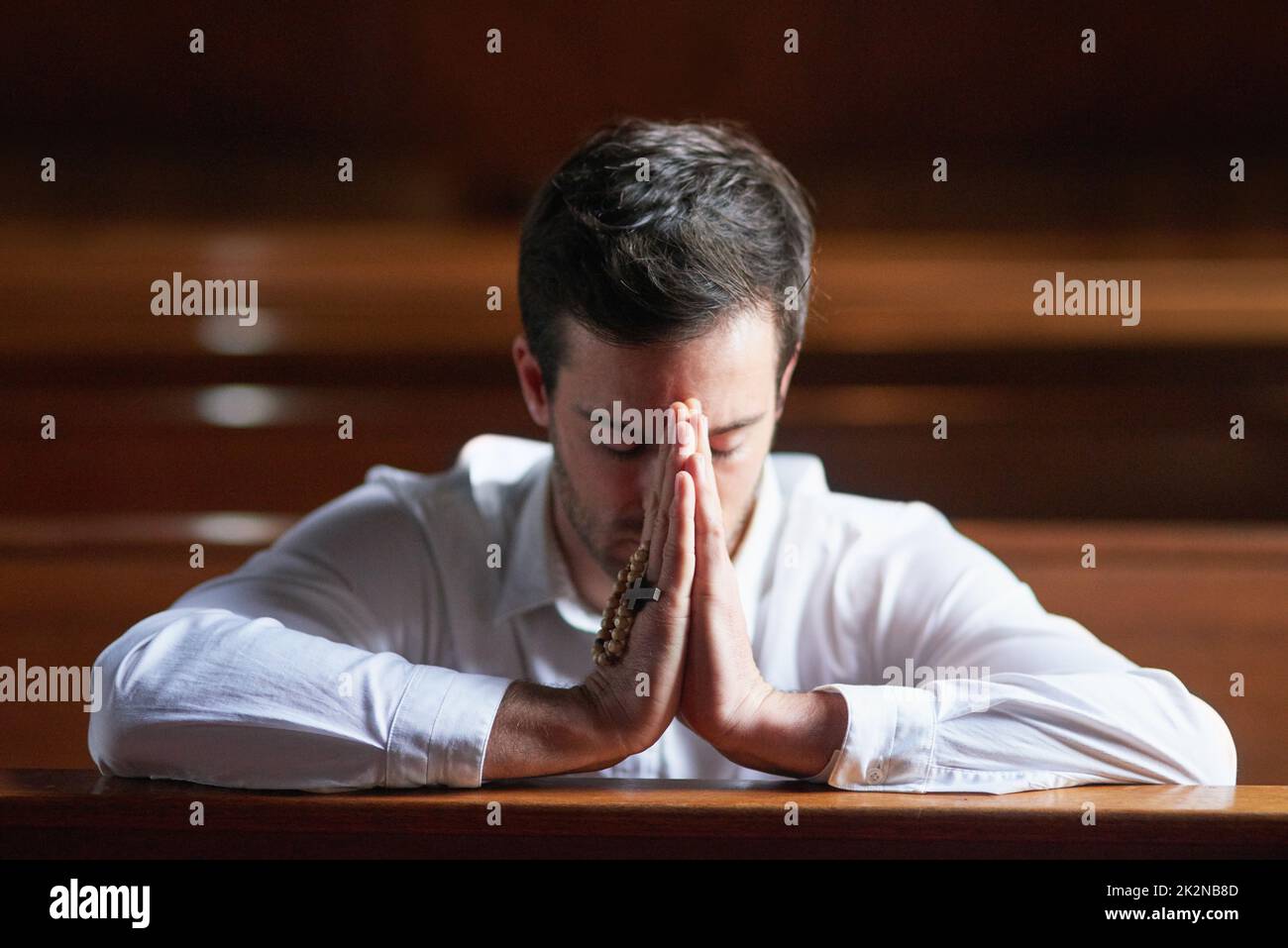 Man praying anxious worried hi-res stock photography and images - Alamy
