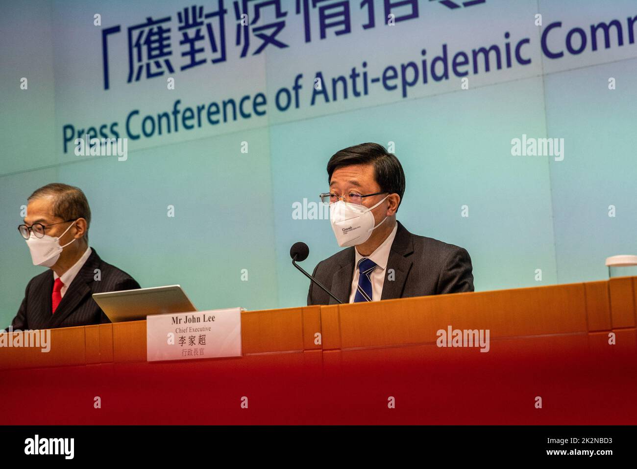 Hong Kong, China. 23rd Sep, 2022. Hong Kong's Chief Executive John Lee ...